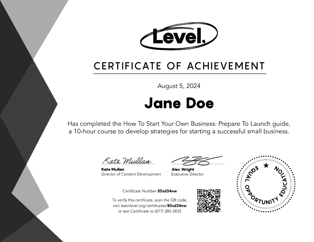 Certificates - Level